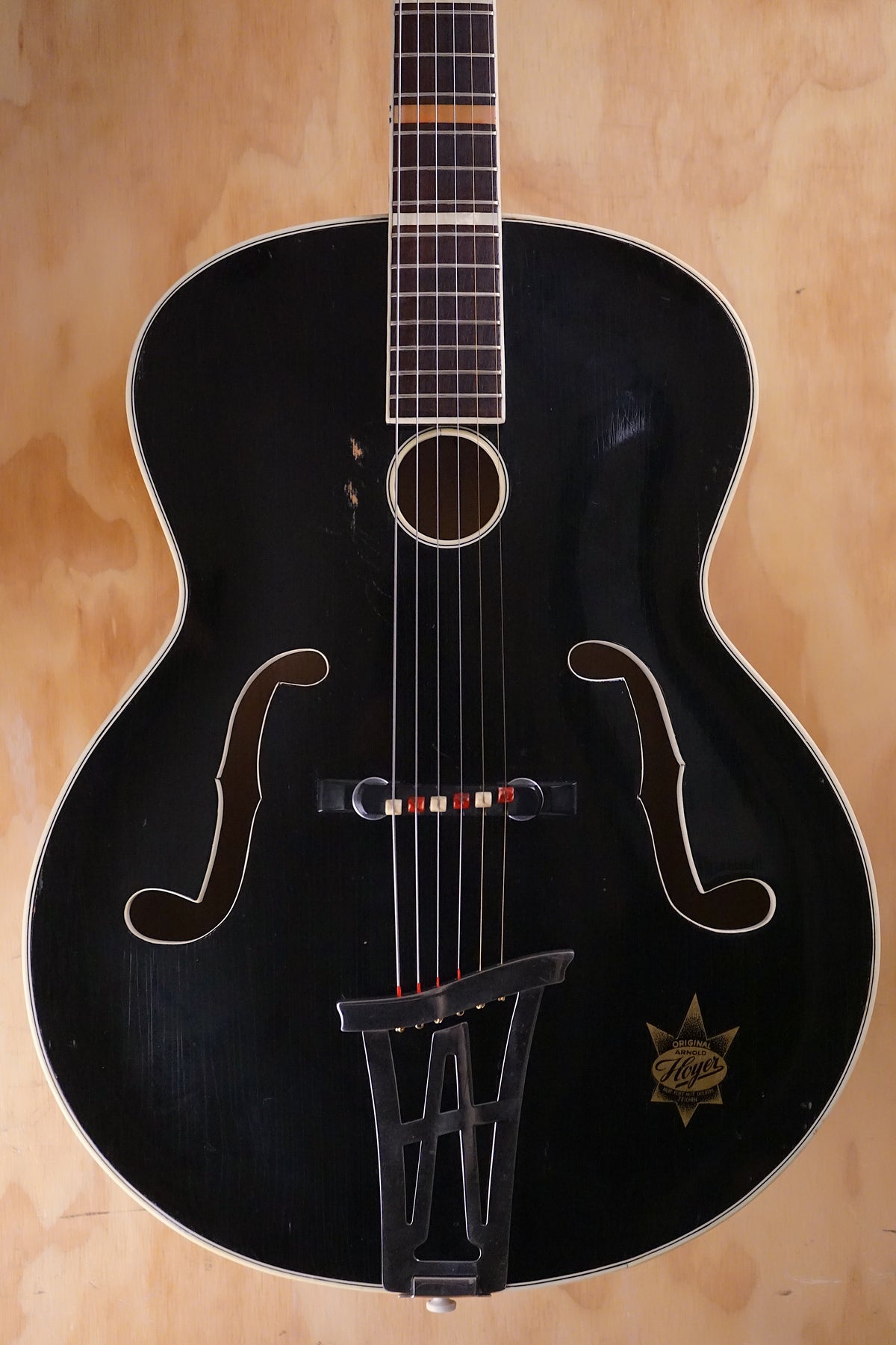 1950s Arnold Hoyer “Herr im Frack” in Black Hollow-body Guitar, (Used ...