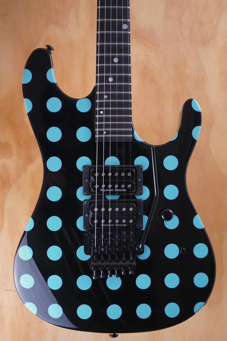 Kramer Nightswan Electric Guitar In Black With Blue Polka Dots, (Used ...