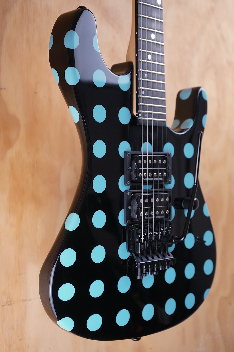 Kramer Nightswan Electric Guitar In Black With Blue Polka Dots, (Used ...