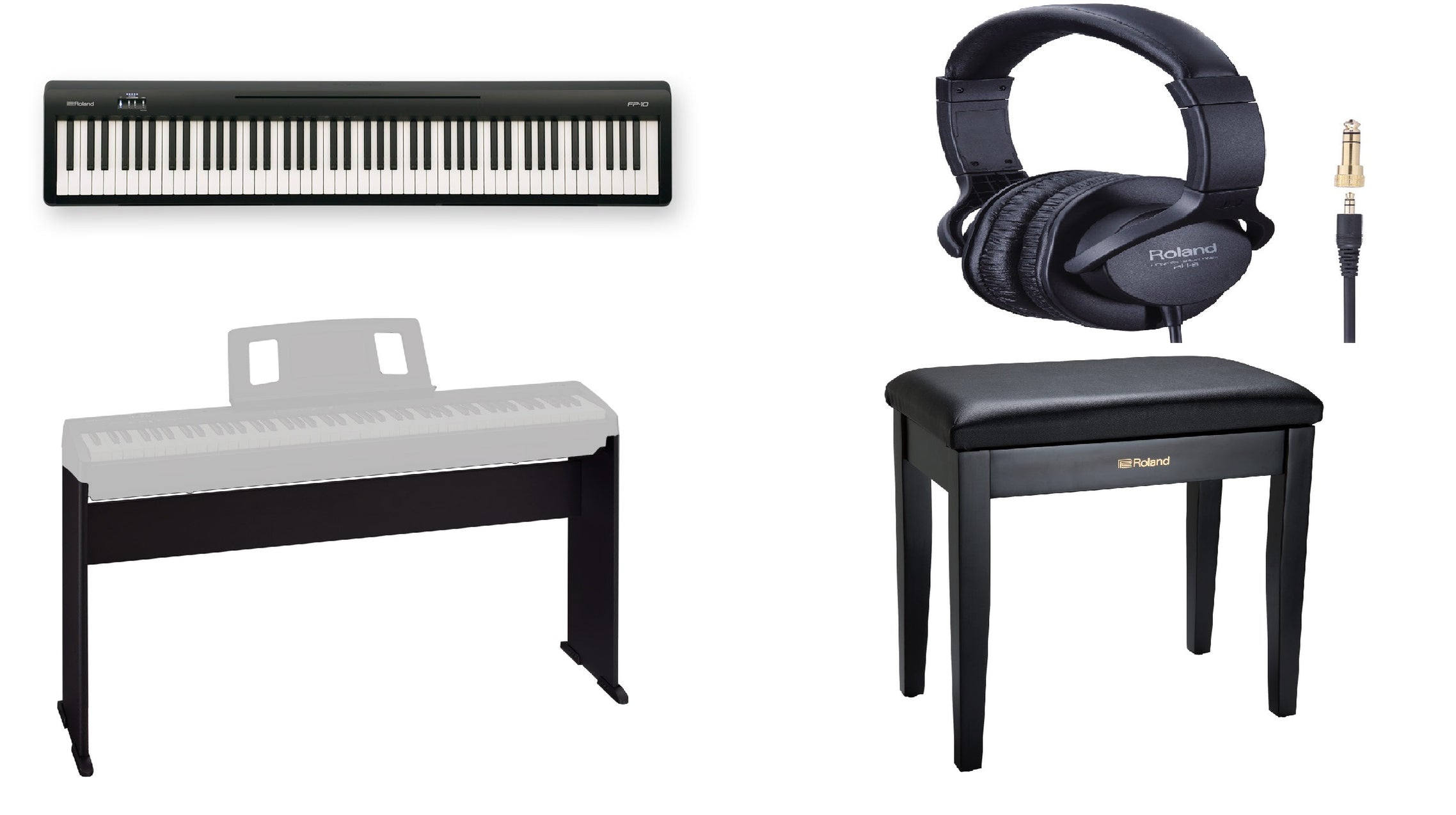 Roland FP-10-BK Portable Digital Piano Bundle — Fair Deal Music