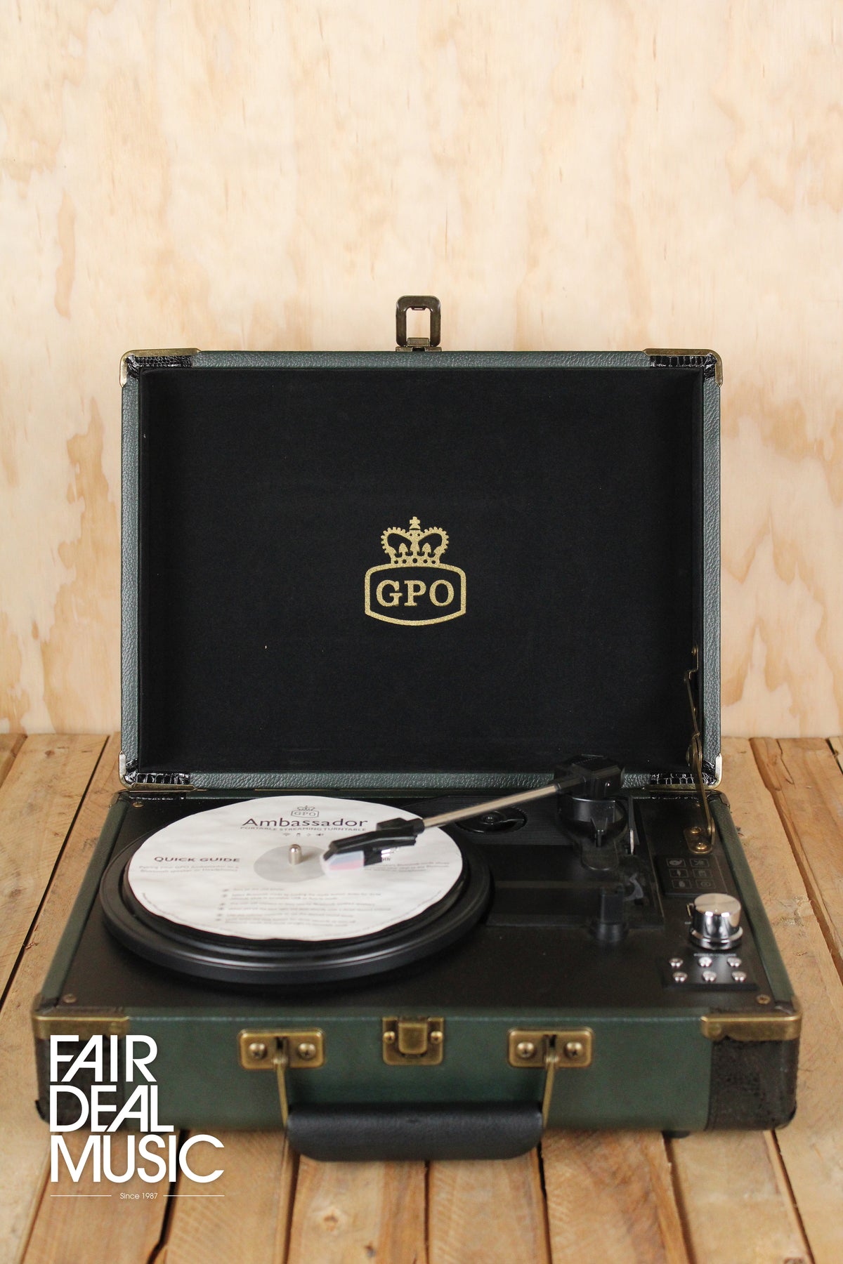 GPO Ambassador - Bluetooth Record Player Green [EX-DISPLAY] — Fair Deal ...