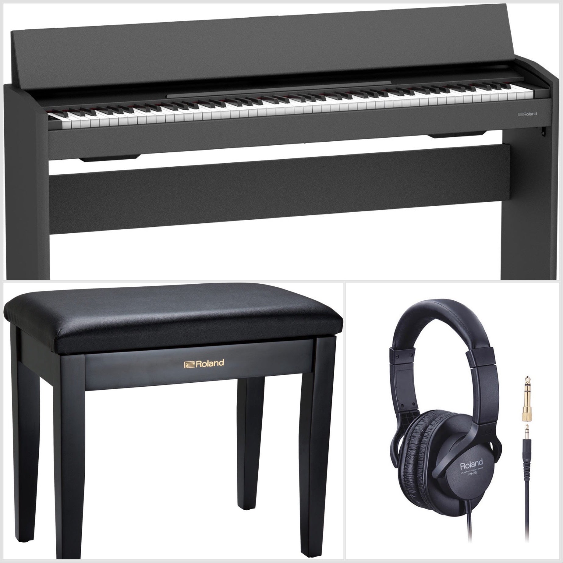 Roland F107-BK Slim Digital Piano Black Bundle — Fair Deal Music